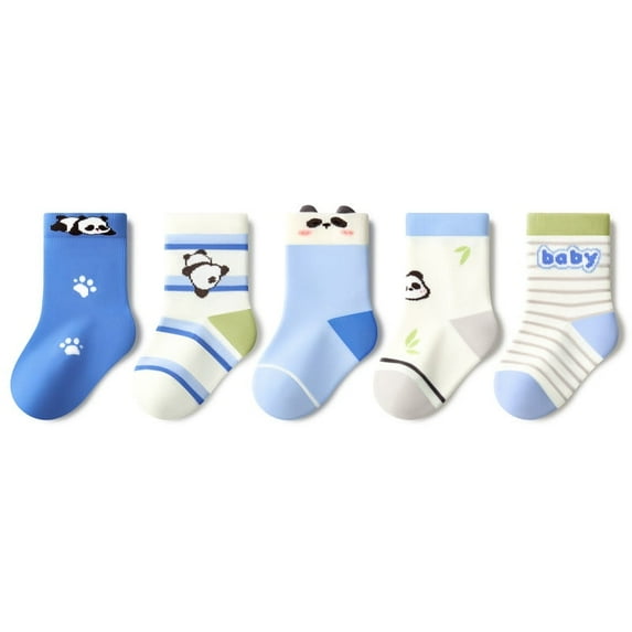 Beibi 5-Pair Pack Boys' Cartoon Mid-Calf Socks Suitable for All Seasons ...