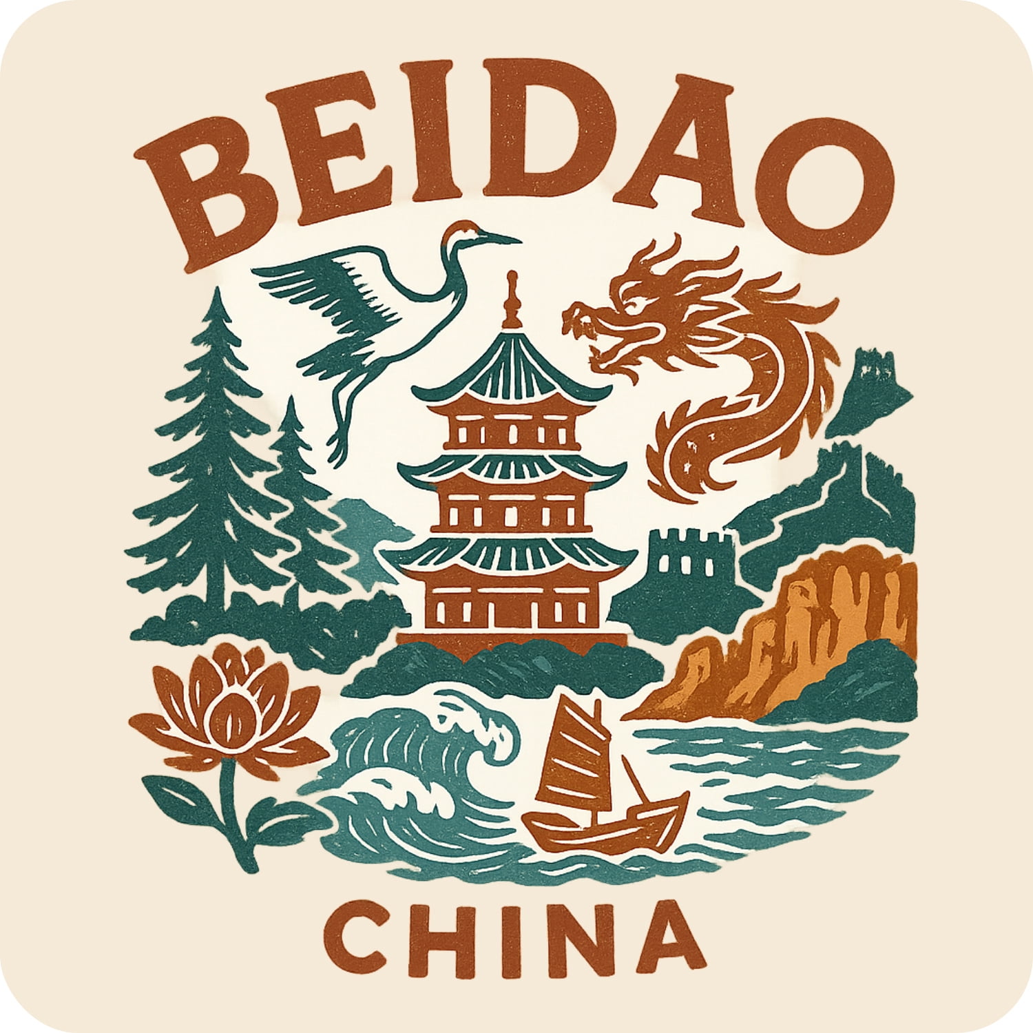 Beidao China Keepsakes Souvenir Vinyl Sticker – Destination Travel ...
