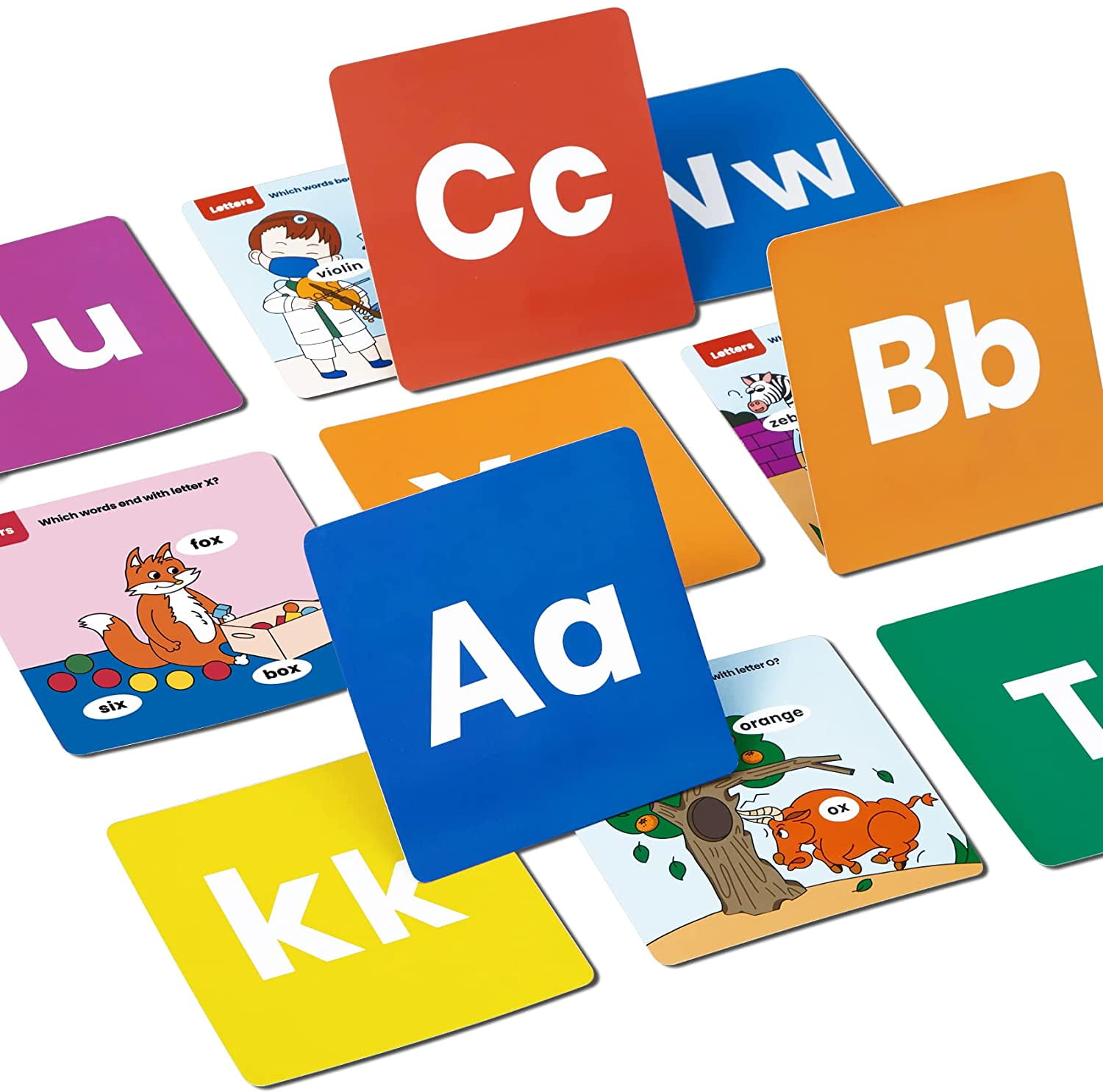 Beiens My First Alphabet Flash Cards for Toddlers, Multicolor,105 ...