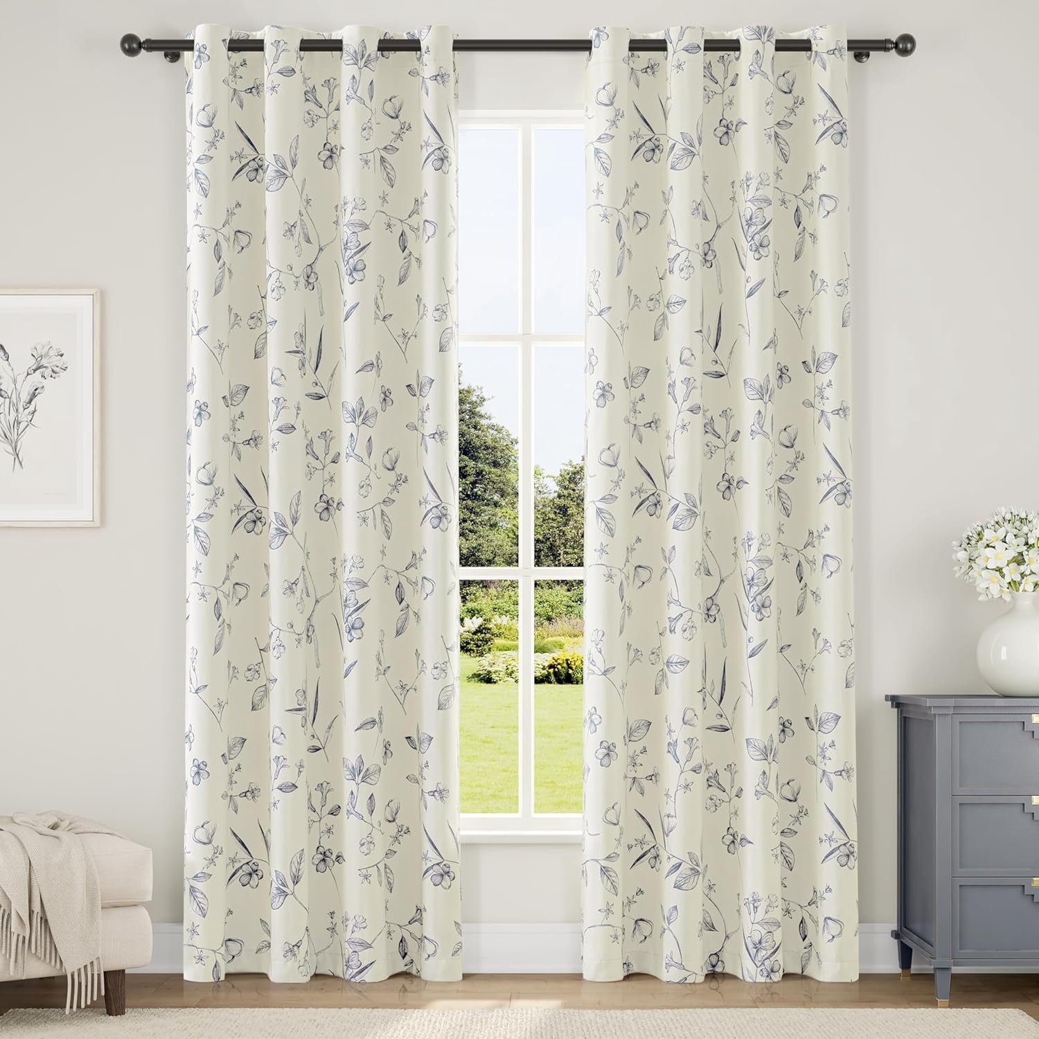 Beige 100% Blackout Curtains 72 Inches Long 2 Panels for Bedroom Living ...