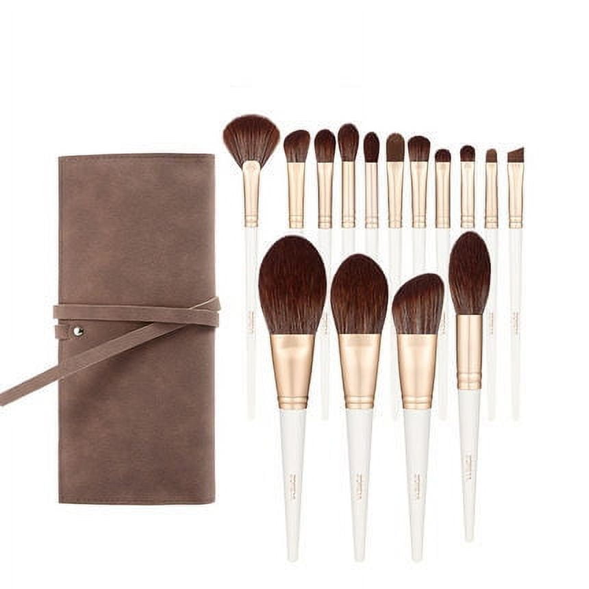 Beige 15pcs Makeup Brushes Complete Set Beauty Tools Loose Powder ...