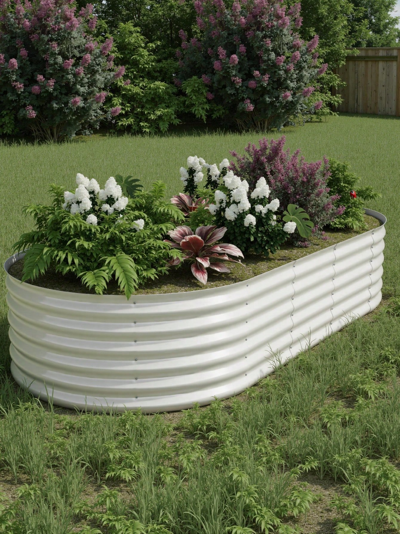 Beige - (2-Pack)Galvanized Steel 8x4x1.5Ft Raised Garden Bed – Elevated ...