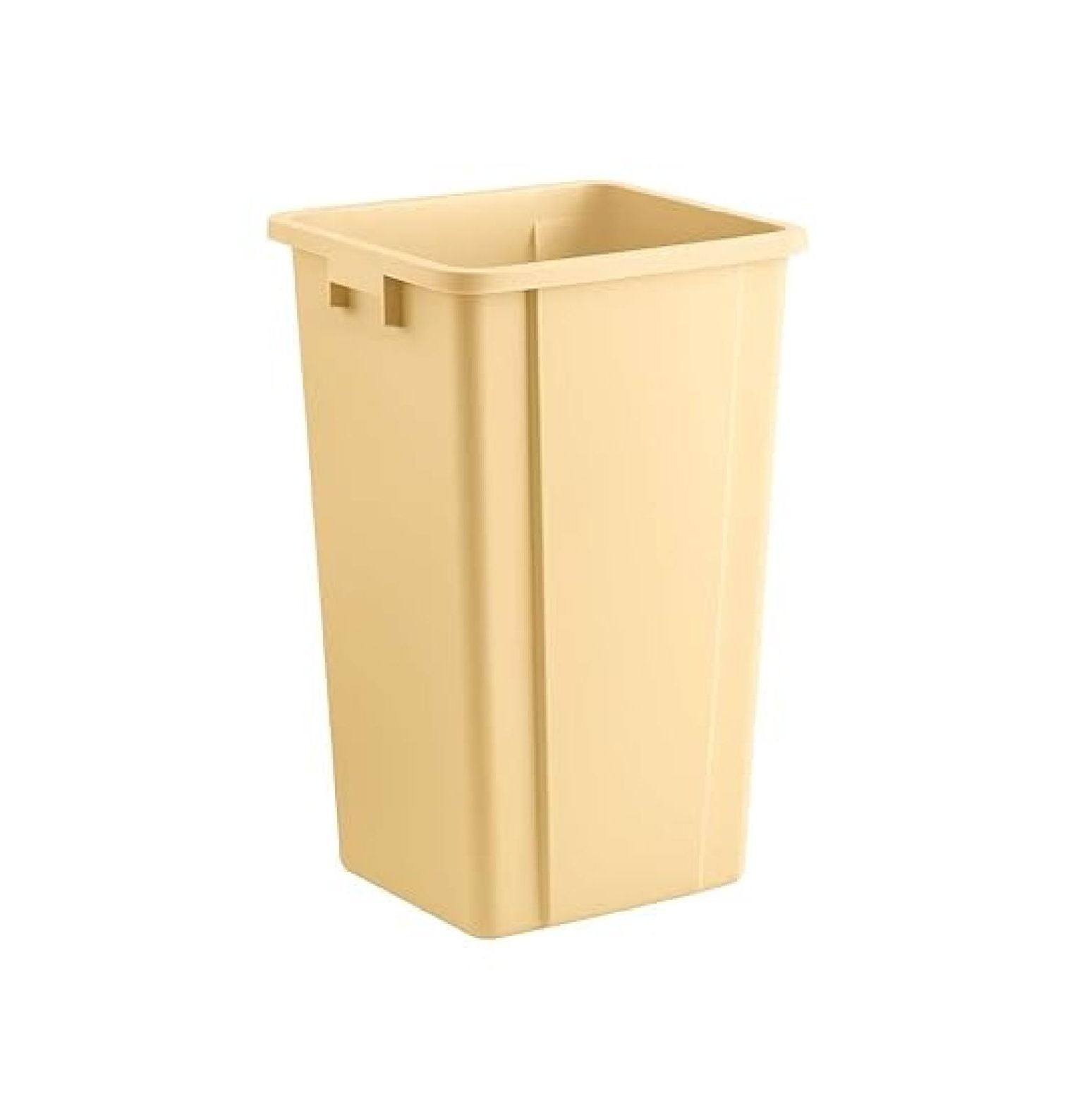 Beige 25‑Gallon Square Garbage Can - Heavy‑Duty Plastic, Venting ...