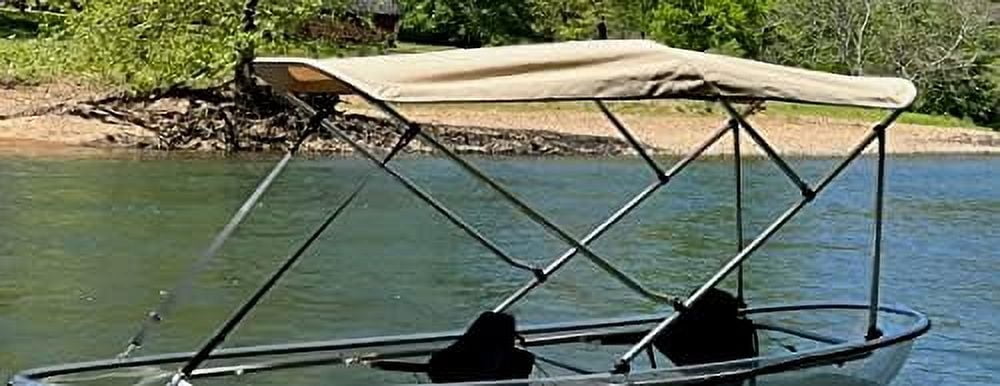 Beige 3' by 8' Canoe/Kayak Sun Shade/Canopy Bimini top Complete kit ...
