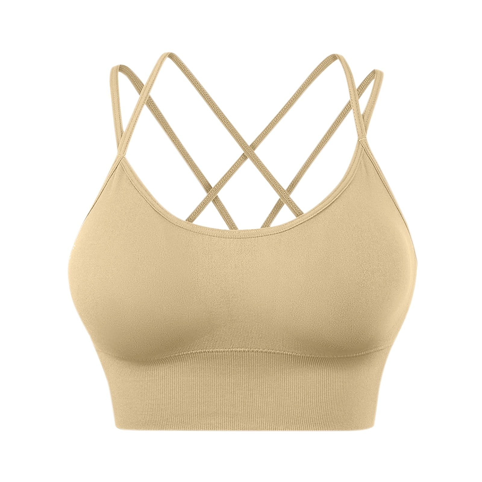 Beige 3X-Large Womens Cross Back Sport Womens BrasUnderwire Bras Padded ...