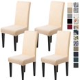 Beige 4PCS Stretch Parsons Chair Slipcovers For Dining Home Hotel ...