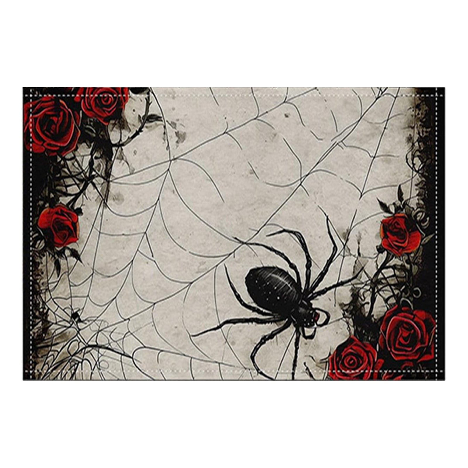 Beige 4Pcs Halloween Placemats Linen Heat Insulation Table Mats 11 ...