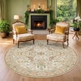 Beige 6ft Round Rug For Living Room - Flcircle Area Bedroom Home Office ...