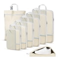 Beige 8 Set Structured Travel Packing Organizer Cubes with Laundry and ...