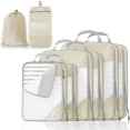 Beige 8 pcs Travel Packing Cubes - Walmart.com