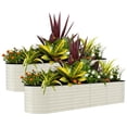 Beige 8x2x2ft Galvanized Raised Garden Beds 2 Pack - Planter Box with ...