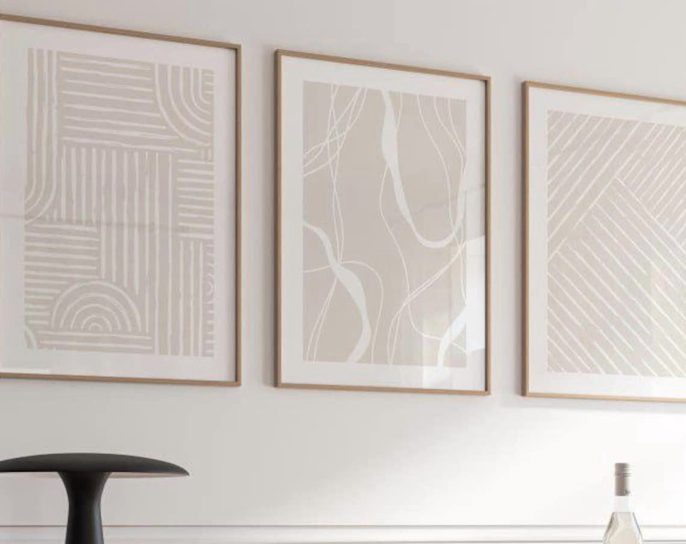 Beige Abstract Art Minimal Line Drawing Modern Abstract Art ...