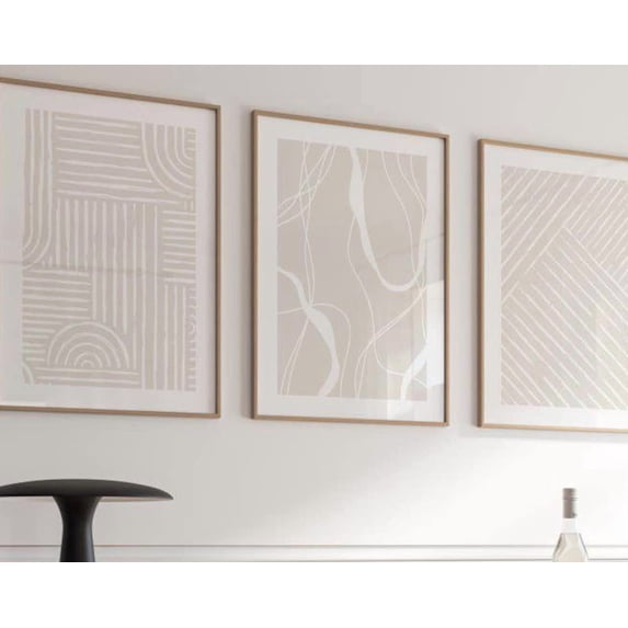 Beige Abstract Art Minimal Line Drawing Modern Abstract Art ...
