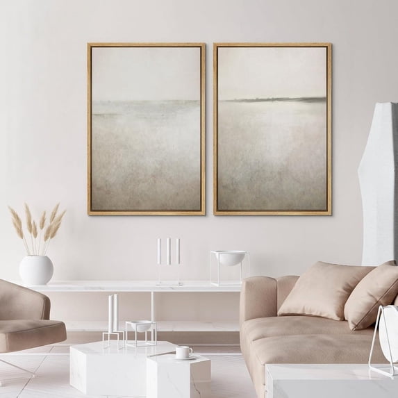 Beige Abstract Landscape Neutral Minimalist Home Art Poster Set 2 ...