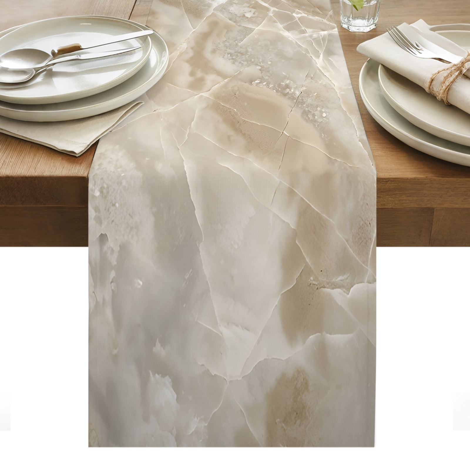 Beige Abstract Table Runner Modern Minimalist Art Contemporary ...