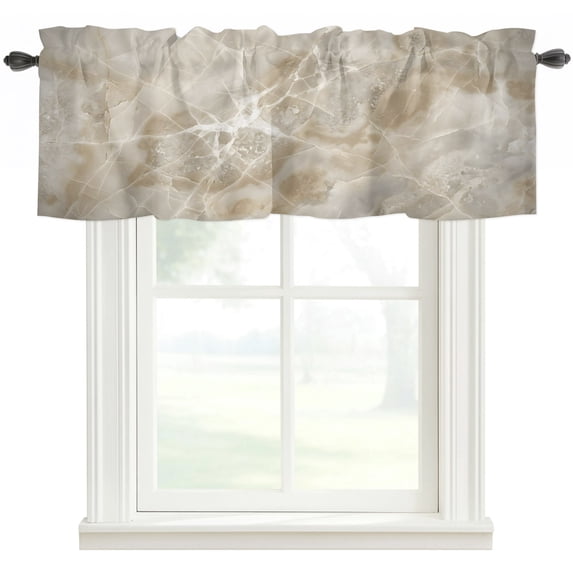 Beige Abstract Valances for Windows Farmhouse Kitchen Curtains Valances ...