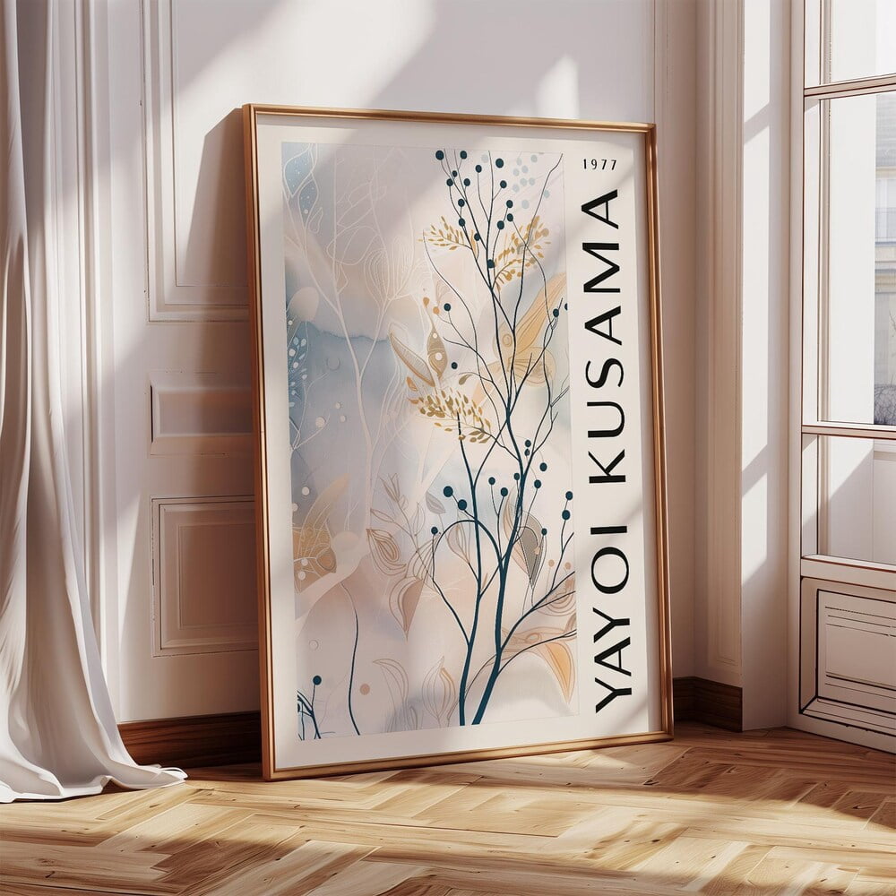 Beige Abstract Wall Art Yayoi Kusama Poster Minimalist 1977 Nature ...