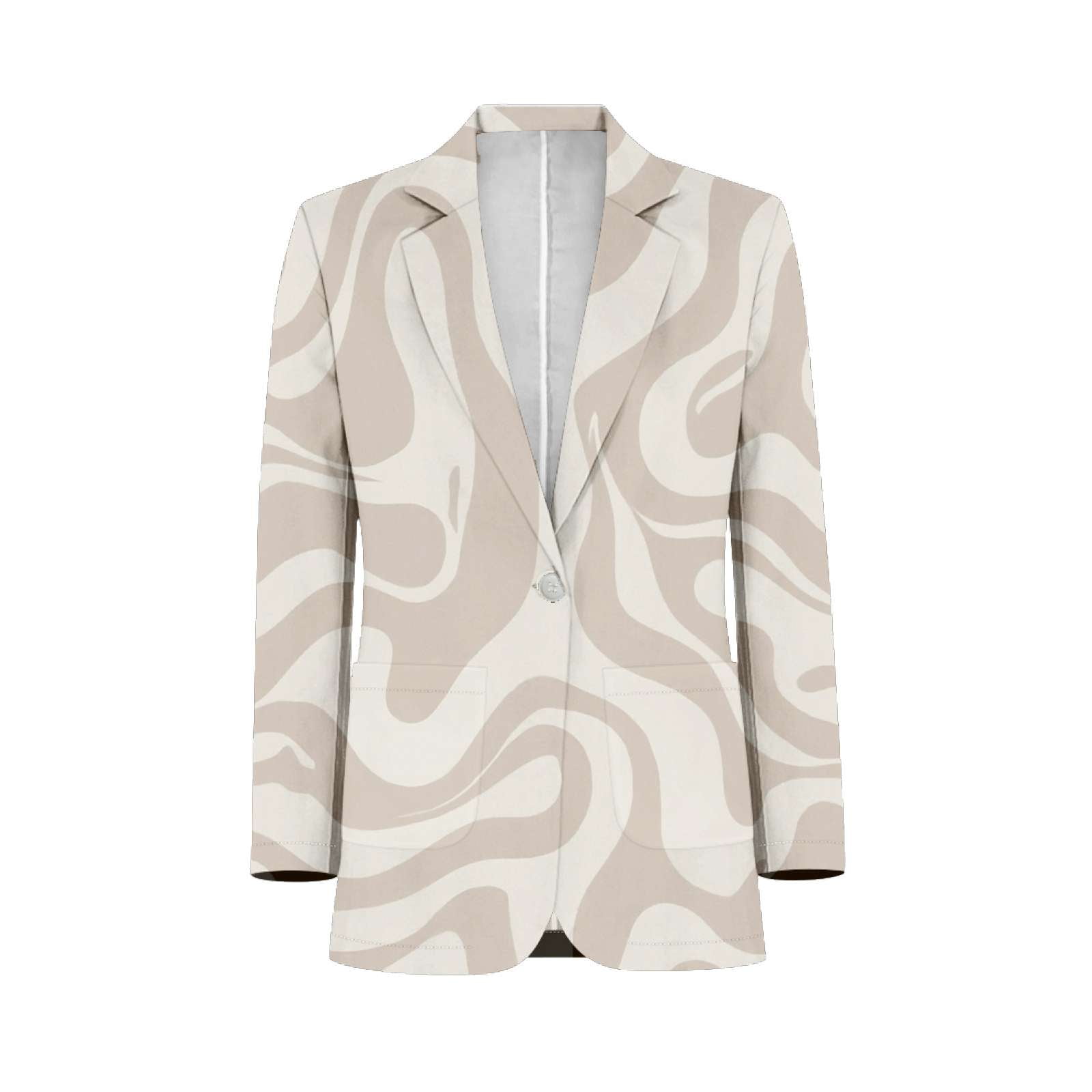 Beige Abstract Wavy Pattern Design Men Blazers Slim Clothing Summer ...