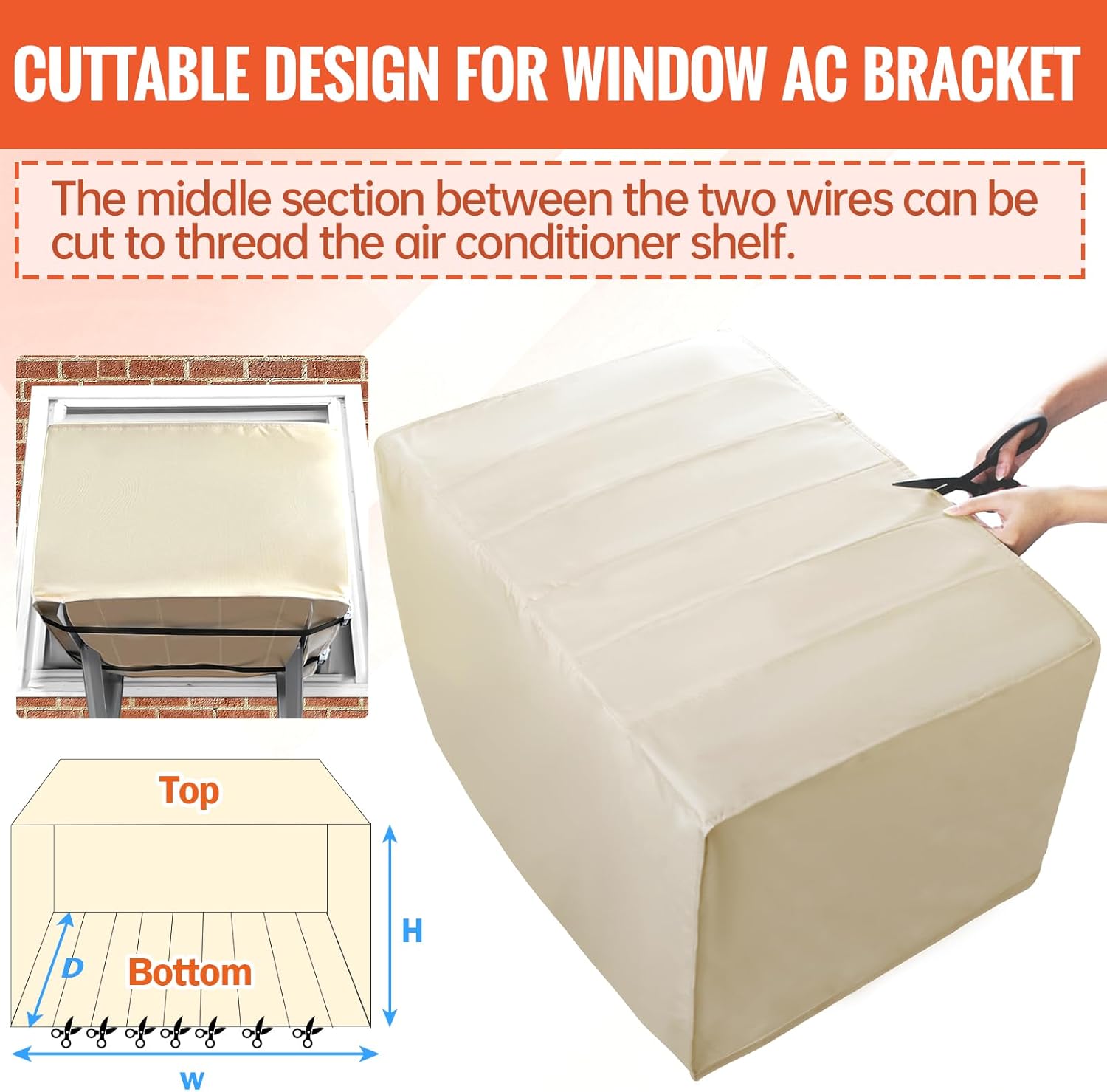 Beige Air Conditioner Cover for Outside Units, 3-Layer Insulated ...