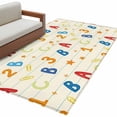 Beige Alphabet Letters Kitchen Runner Rug 2.7x5 Washable Runners for ...
