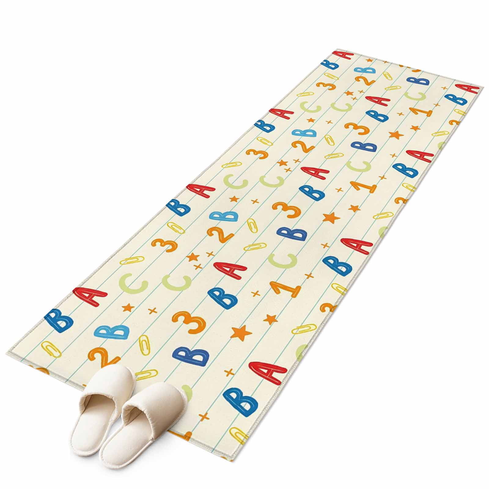 Beige Alphabet Letters Kitchen Runner Rug 2x6 Washable Runners for ...