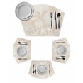 Beige Anchor Nautical Round Table Placemats Set of 6 Wedge Placemats ...