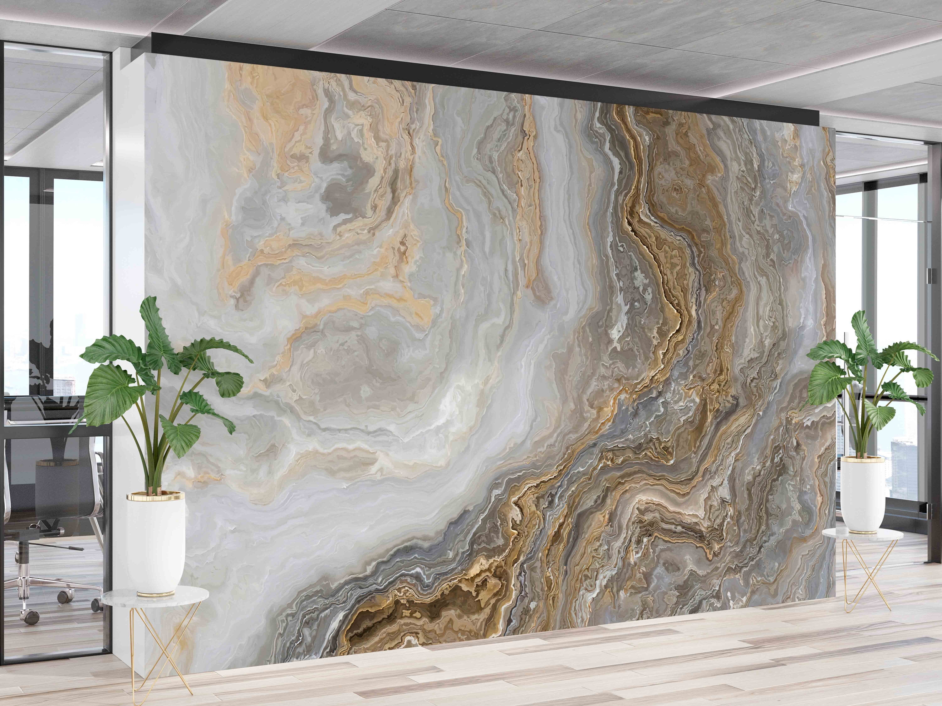 Beige And Brown Marble, Wallpaper Wall Art, Custom Wallpaper, Marble ...