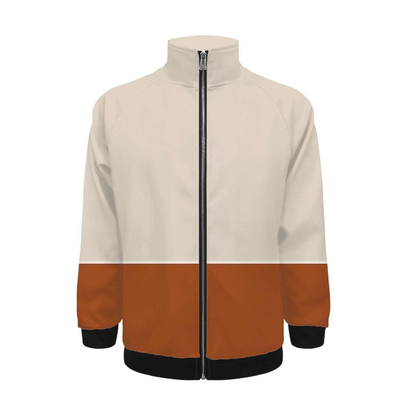 Beige And Terracotta Color Palette Jacket Men's Street Cool Long ...