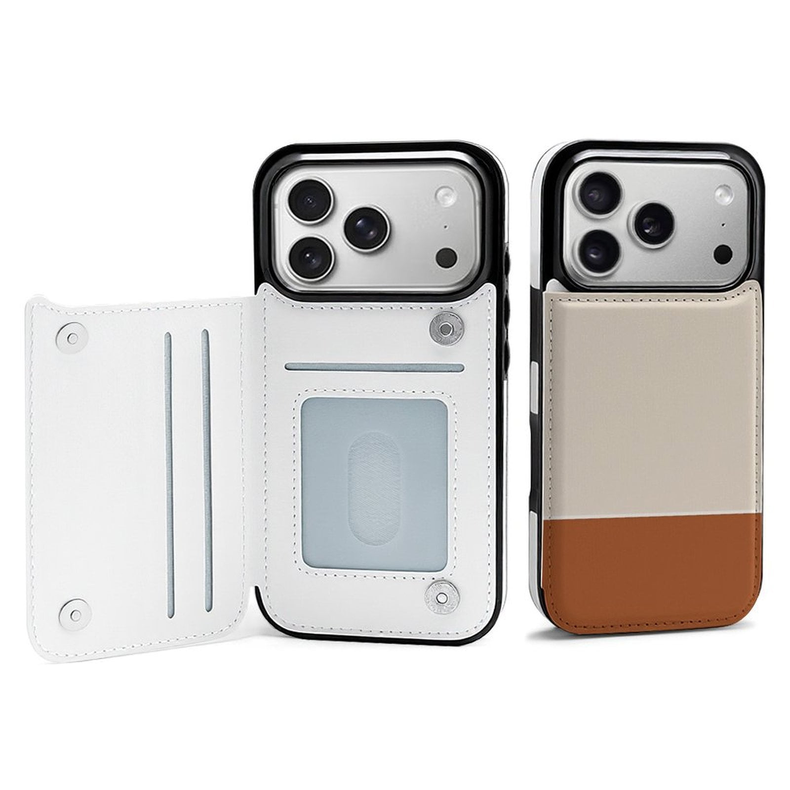 Beige And Terracotta Color Palette Leather Wallet Case for iPhone 17 ...