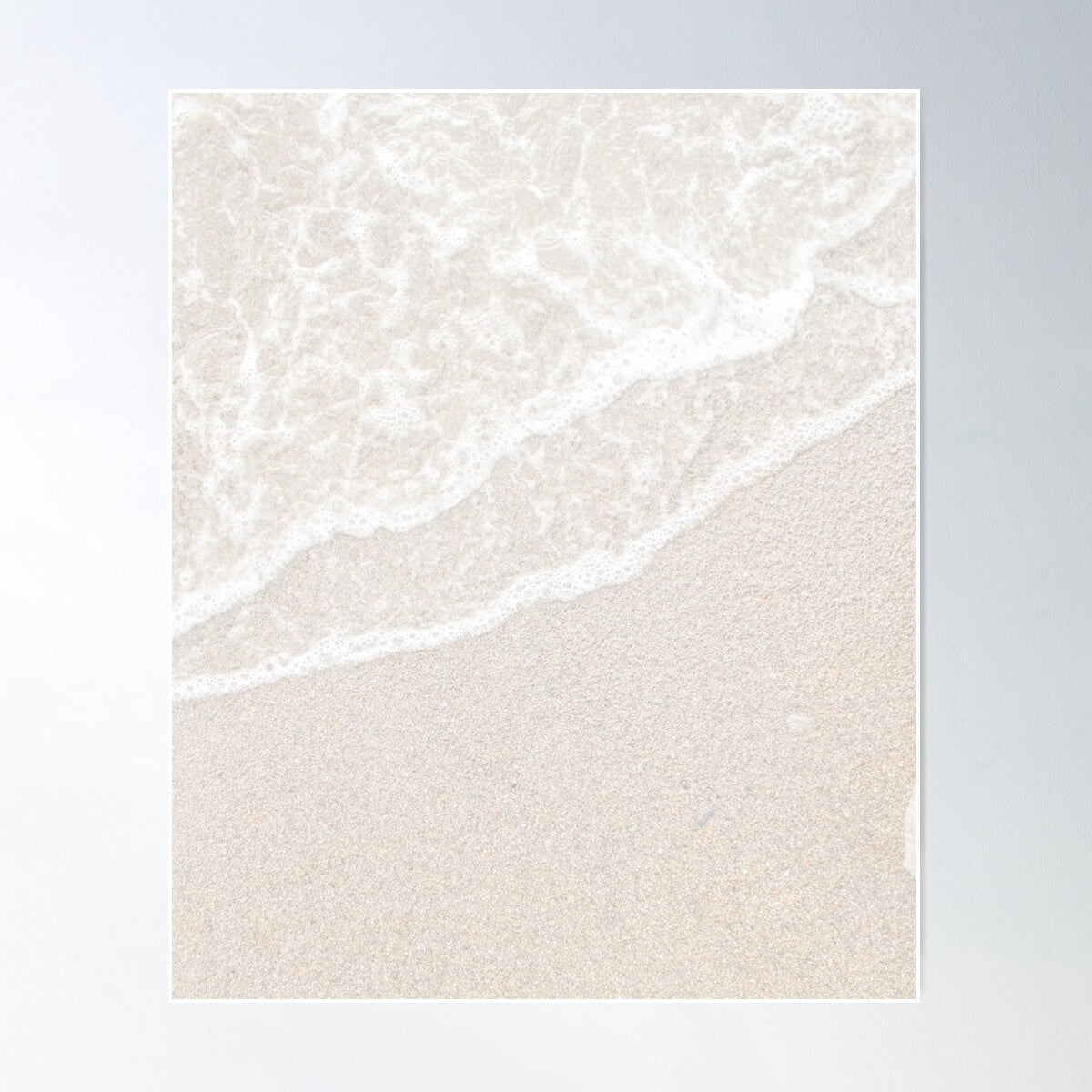 Beige And White Sand Beach Poster Wall Art, Modern Wall Decor For ...