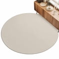 Beige Area Rug, White Swan Non-Slip Felt Rubber Backing Round Indoor ...