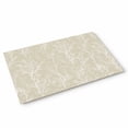 Beige Art Door Mat White Tree Branch Botanical Abstract Plant Leaves ...