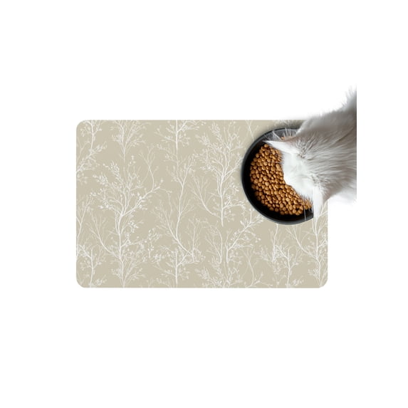 Beige Art Doormat Modern Abstract Minimalist Tree Branch Leaf Non Slip ...