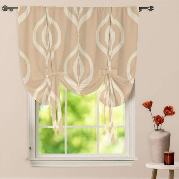 Beige Background Cream Teardrop Pattern Window Curtain for Living Room ...