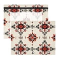 Beige Background with Black Red Geometric Pattern 3-Ring Binder Pocket ...
