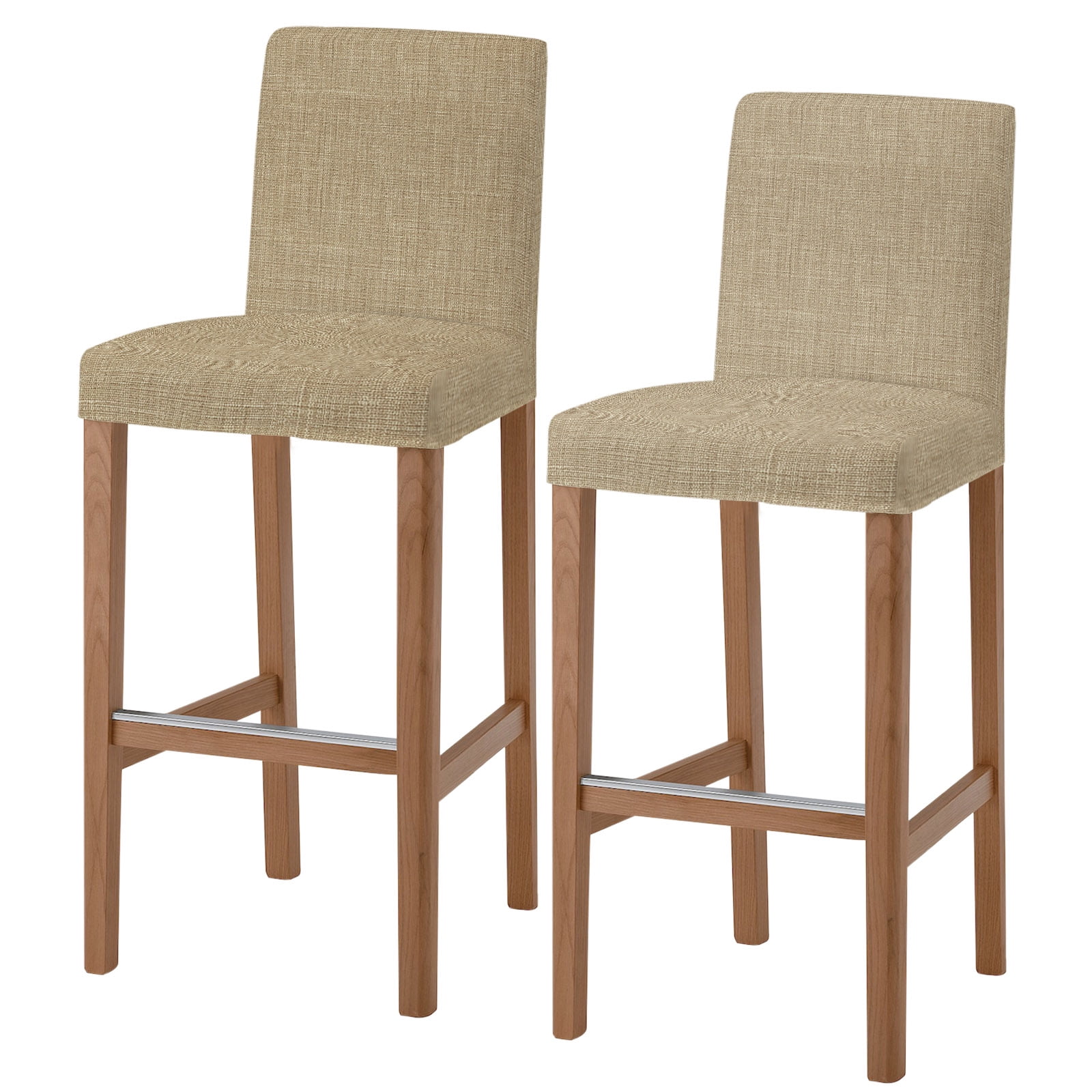 Beige Bar Stool Cover Set of 2, Farmhouse Burlap Solid Brown Color ...