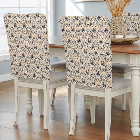 Beige Baroque Chair Back Covers, Vintage European Floral Pattern ...