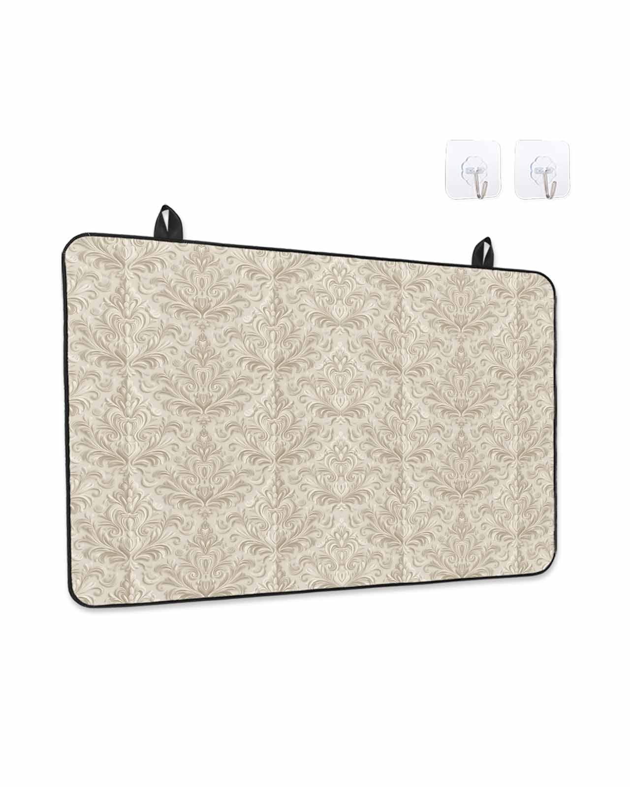 Beige Baroque Stove Top Covers for Electric Stove, Kitchen Glass ...