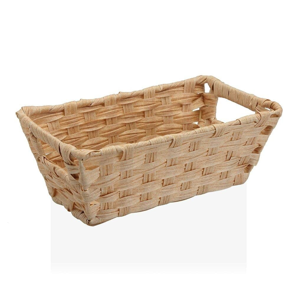 Beige Basket with Polyethylene Handles (17 x 11.5 x 29 cm) - Walmart.com