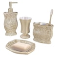Beige Bathroom Accessories Set - 4 Piece Resin Bath Set - Soap ...