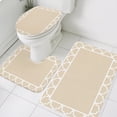 Beige Bathroom Rugs Set Geometric Morocco Printed Border Modern Rustic ...