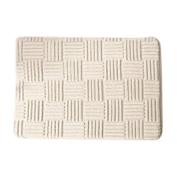 Beige Bathroom Water Absorbing Door Mat With Quick Drying, Non Slip ...
