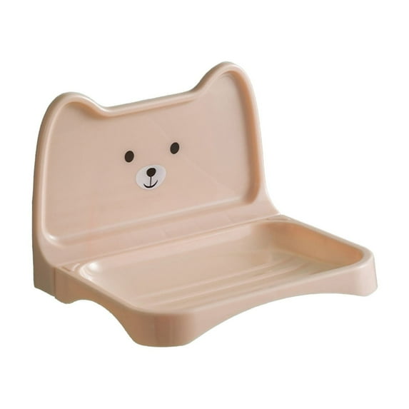 Beige Bear Shaped Soap Holder With Wall Mount And Drainage For Bathroom ...