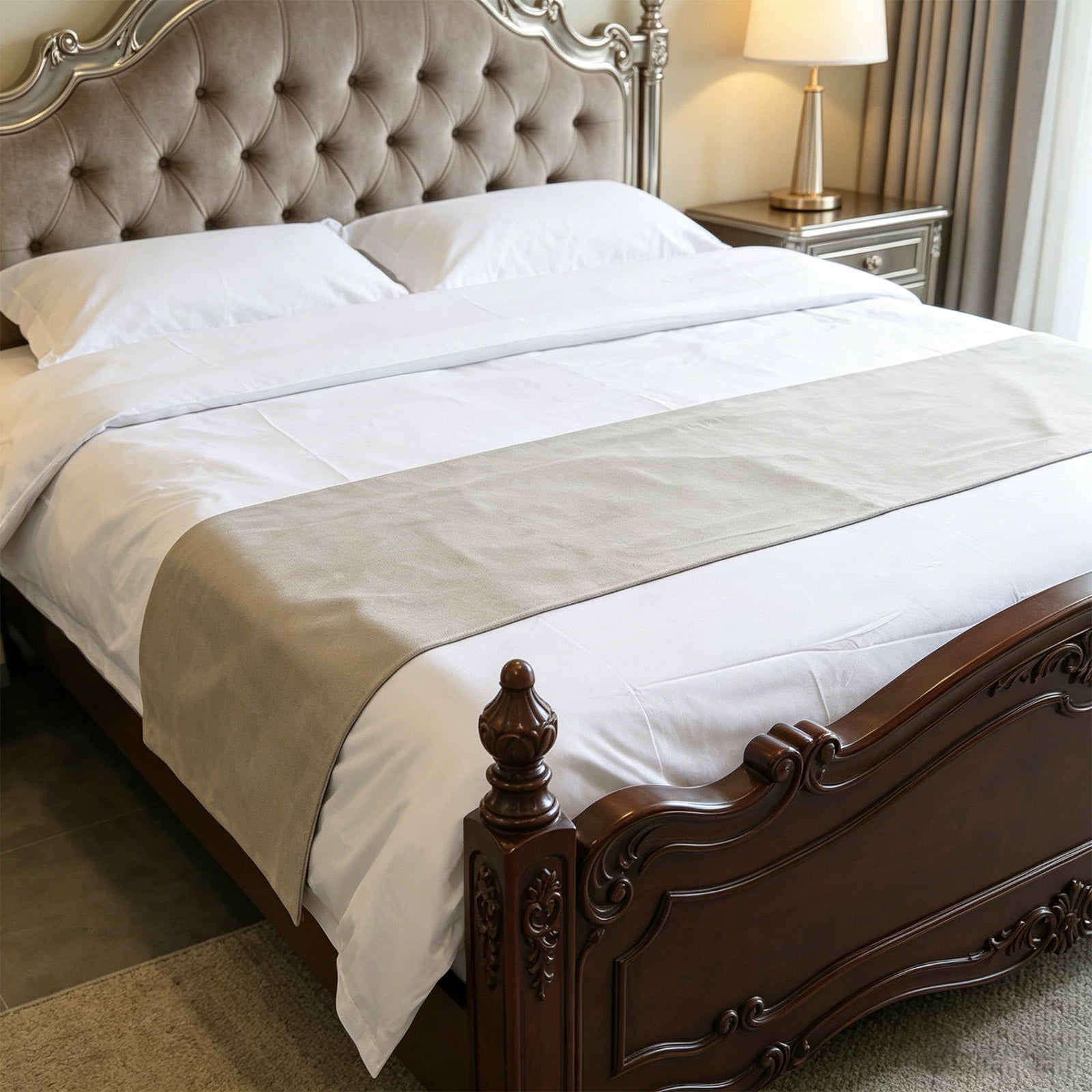 Beige Bed Runners for Twin Size Bed, Modern Decorative Bed Throws for ...