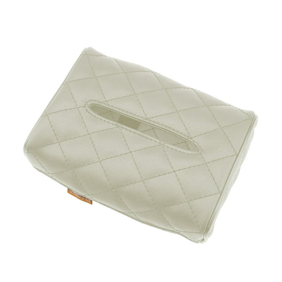 Beige Beige Car Seat Back Tissue Bag Leather Pattern With Elastic ...