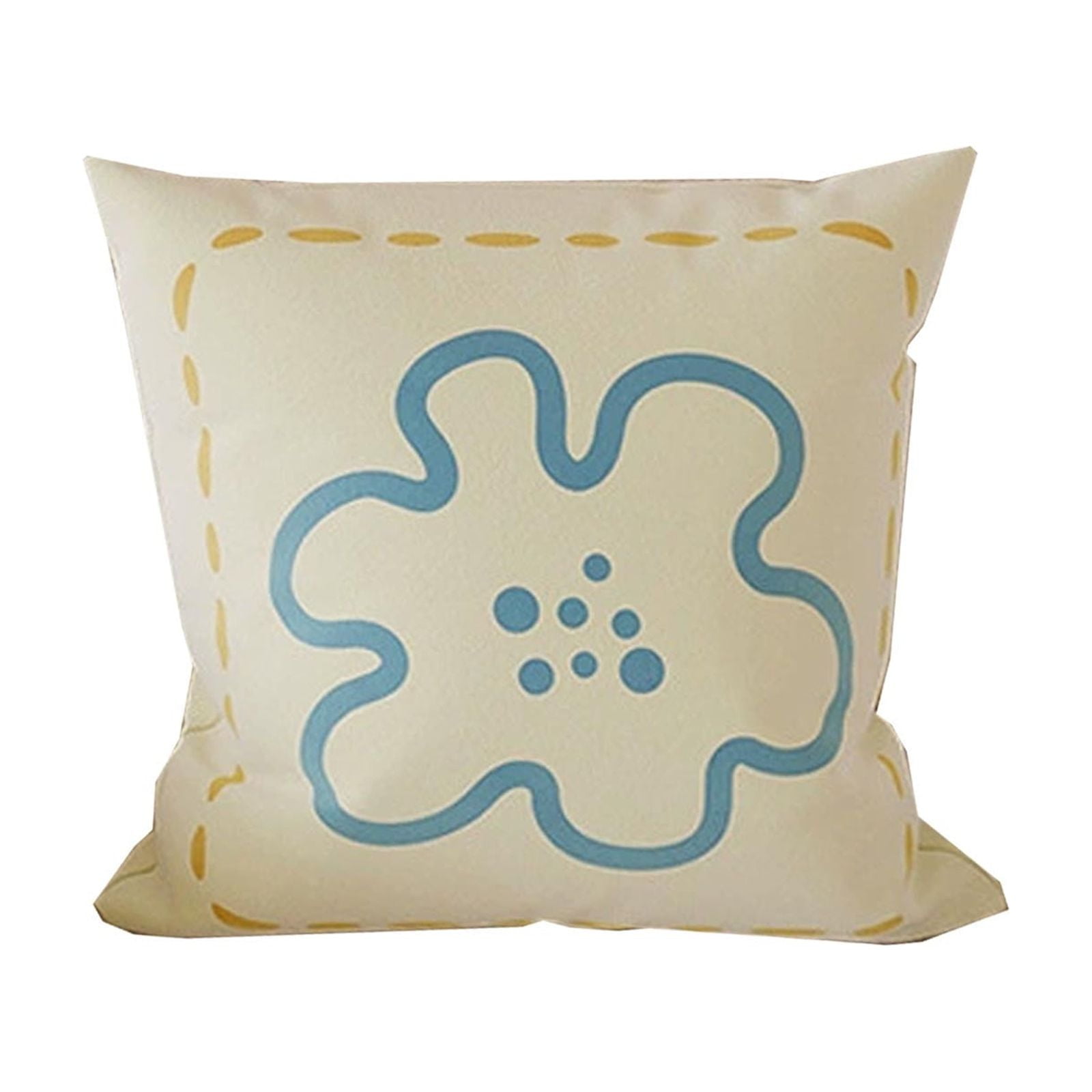 Beige Beige Double Sided Printed Bow Pillow Cover Crafted From Flock ...