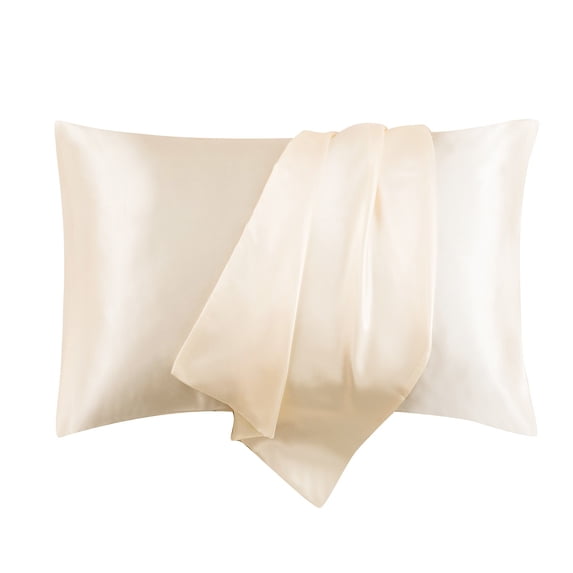Beige Beige Simulated Silk Pillowcase Pair For Bedroom And Home Soft ...