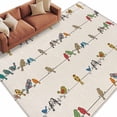 Beige Birds Area Rug 5x8 Washable Rug Non Slip Funny Cute Snowflake ...