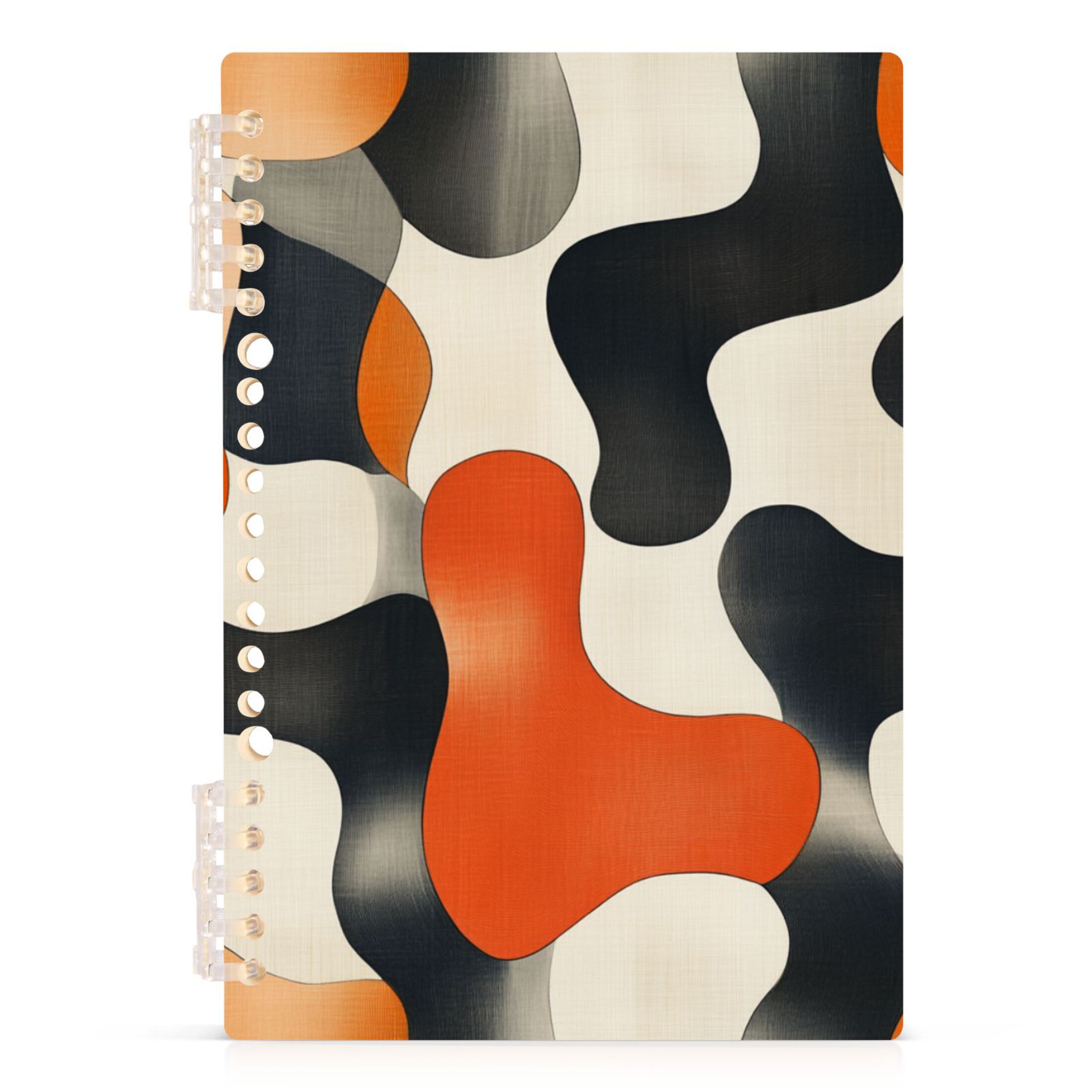 Beige Black Abstract Art Lined Spiral Journal Notebook 60 Pages A5 ...