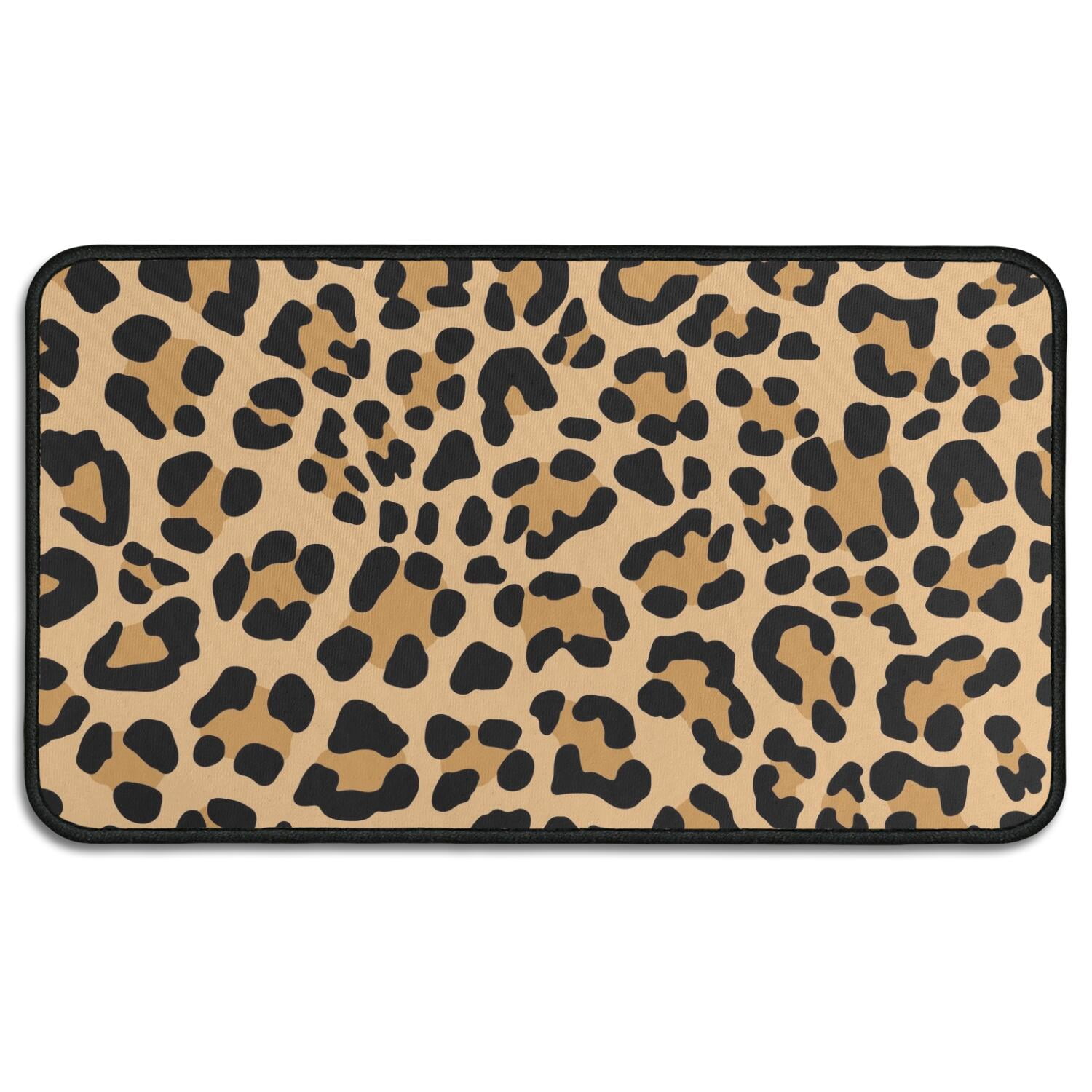 Beige and Black Of Leopard Print Door Rugs,Washable Non Slip Door Mats ...